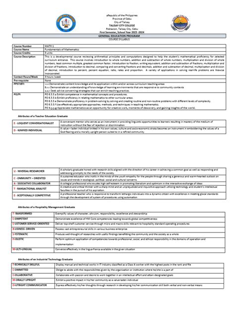 Image result for Sample of Syllabus Design for Mathematics