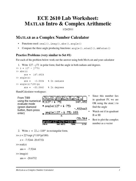 Image result for MATLAB Code of Complex Number