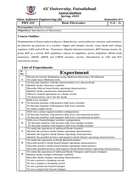 Image result for Basic Electronics Course Syllabus