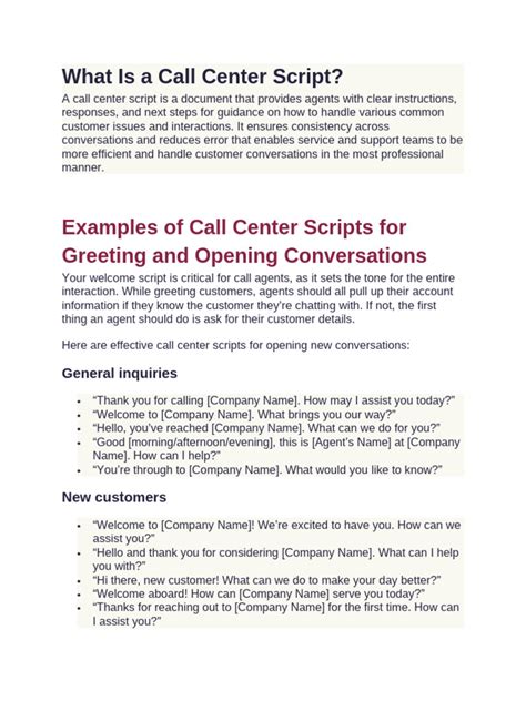 Image result for Call Center Script PDF