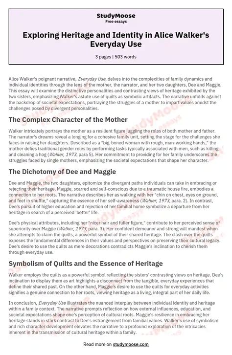 Image result for Everyday Use Essay Examples