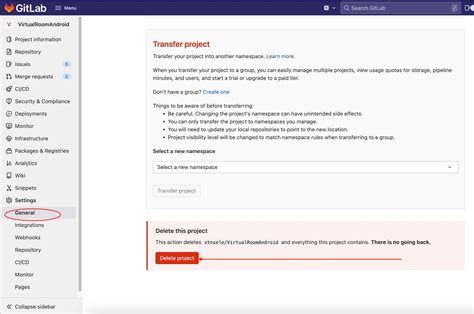 Image result for GitLab Delete Project