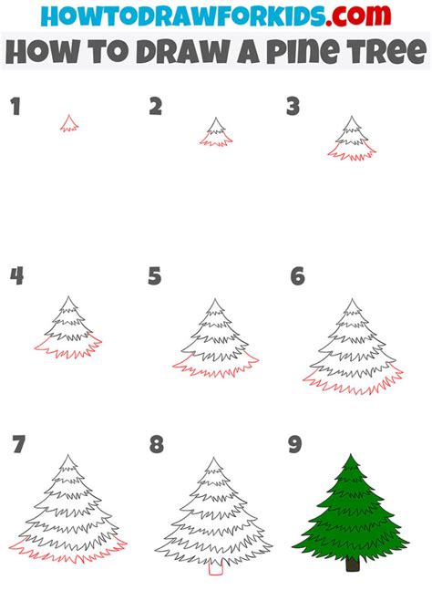 Image result for Pine Tree Drawing Tutorial