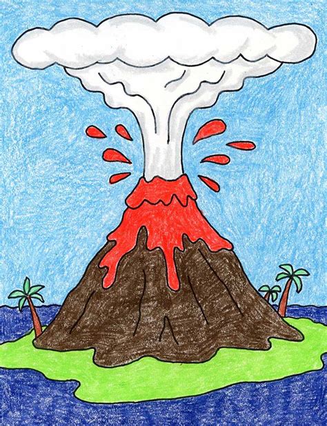 Image result for Volcano Art Lesson