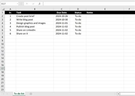 Image result for Checklist Examples in Excel