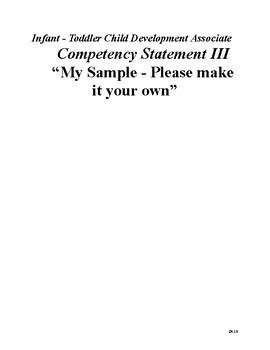 Image result for CDA Competency Statement III. Examples