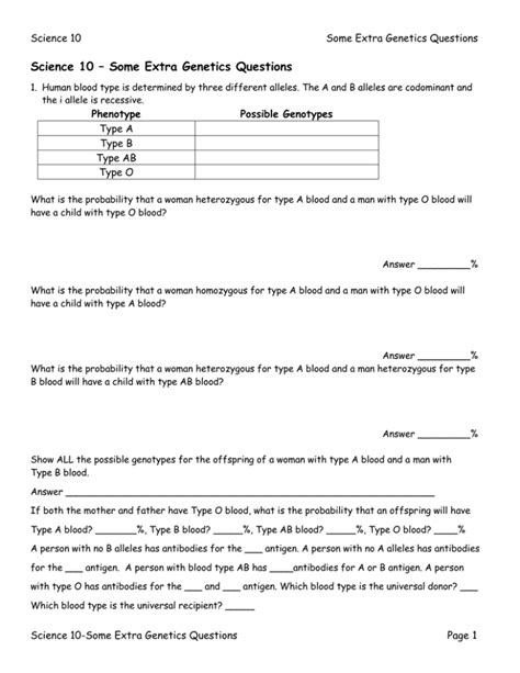 Image result for Genetics Questions Science 10 Answers