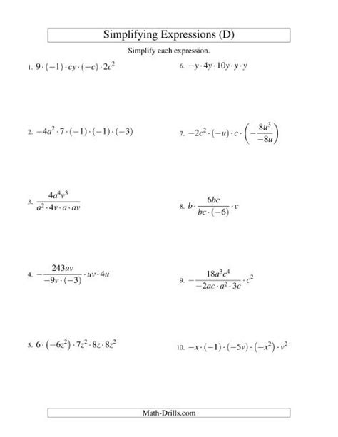 Image result for Simplify Math Expressions with Variables Using Division