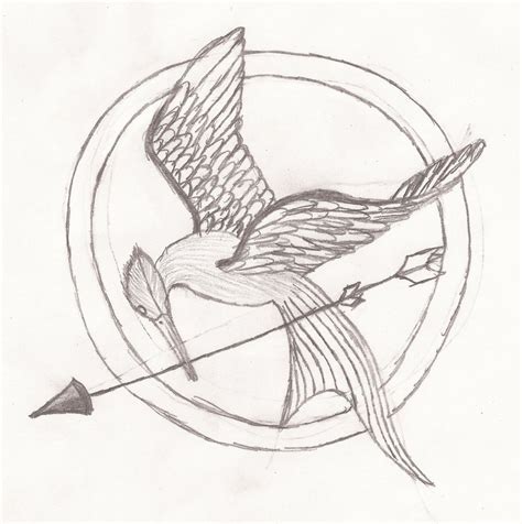 Mockingjay Pin Drawing at PaintingValley.com | Explore collection of ...