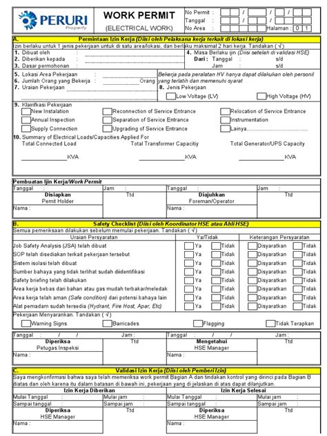 Image result for Electrical Work Permit