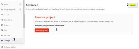 Image result for GitLab Delete Project