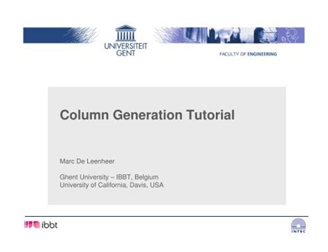 Image result for Column Generation Example