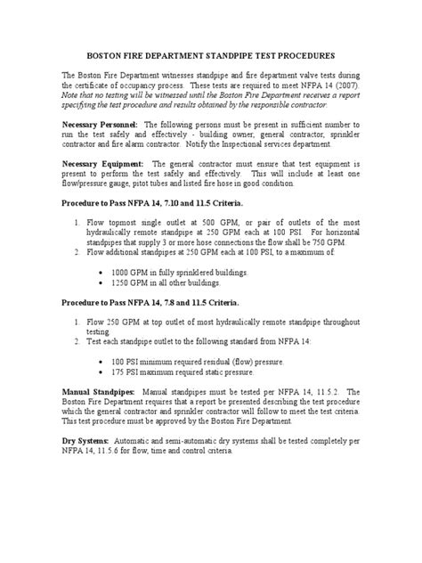 Image result for NFPA-25 Standpipe Testing Guidelines