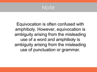 Image result for Equvocation Fallacy Example