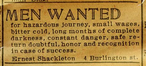 Image result for Shackleton Advertisement