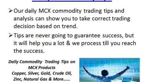 Commodity Trading Tips, Commodity Calls