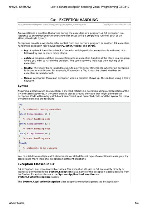 Image result for How Exception Handling Is Done in C Sharp