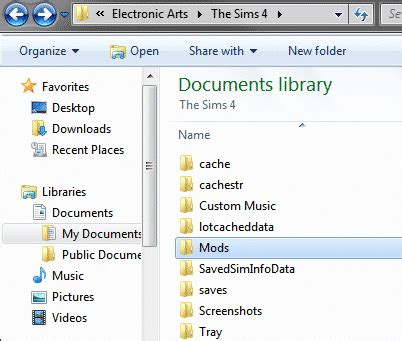 Image result for Sims 4 Mods Folder