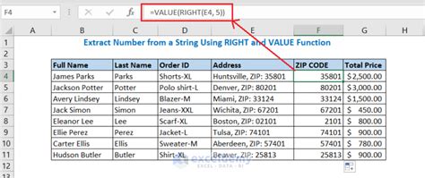 Image result for Using the Right Function in Excel