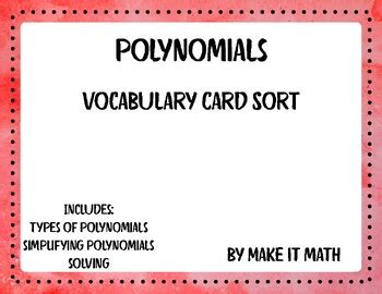 Image result for Polynomial Vocabulary Examples