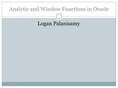 Image result for Oracle Window Functions