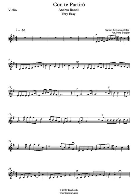 Image result for Con Te Partiro Partition