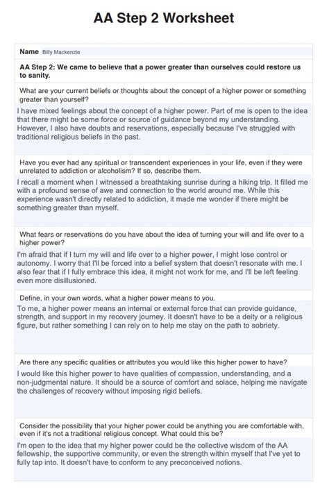 Image result for Step Two Worksheet Questions