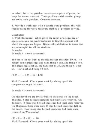 Image result for Problem Solving Work Backward