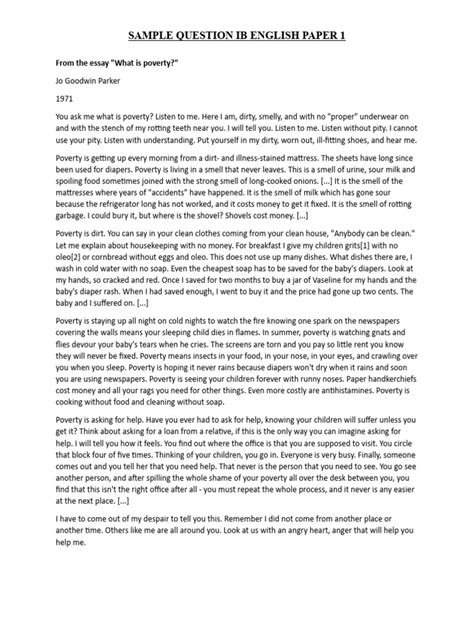 Image result for Paper 1 English IB Example