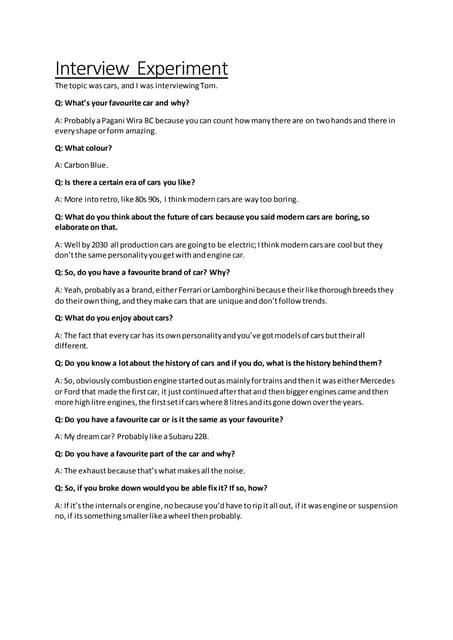 Image result for Interview Write Up Example