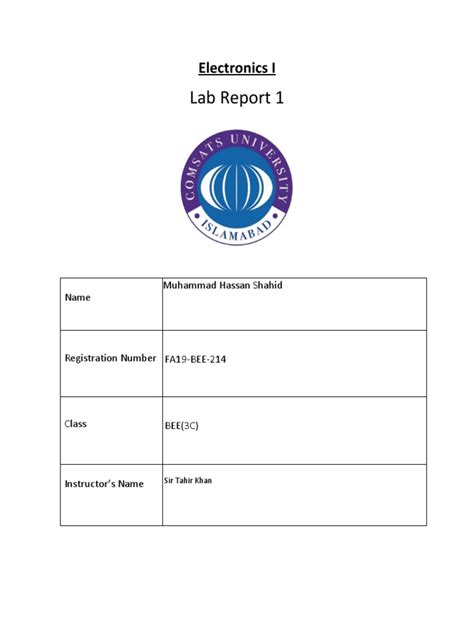 Image result for Lab Report Sample Electronic Engineering