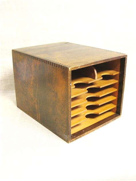 Desk Box , Wooden File Box , Wood Box , Office Storage , Desktop ...