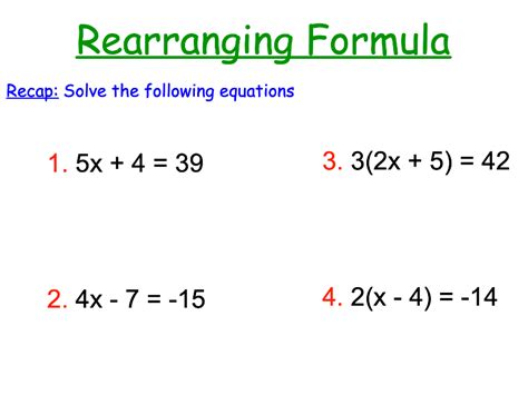 Image result for How to Rearrange Formulas