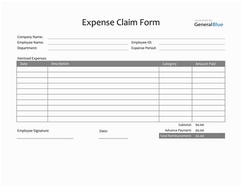 Image result for Expense Claim Form