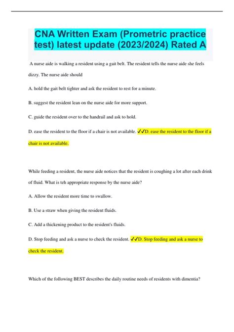 Image result for Prometric CNA Written Exam Practice Test