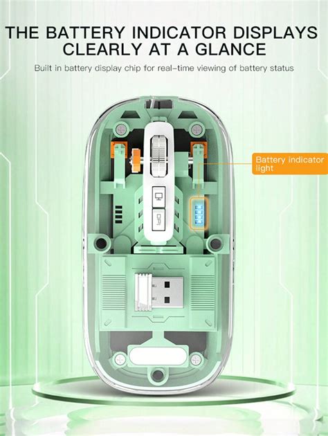 Transparent Wireless Mouse, Three-mode, Rechargeable Model, Silent ...