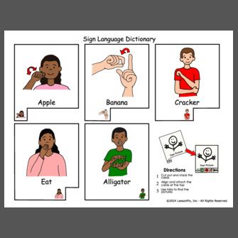 Image result for Sign Language Dictionary Printable