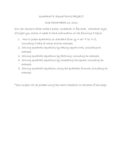 Image result for Quadratic Function Project