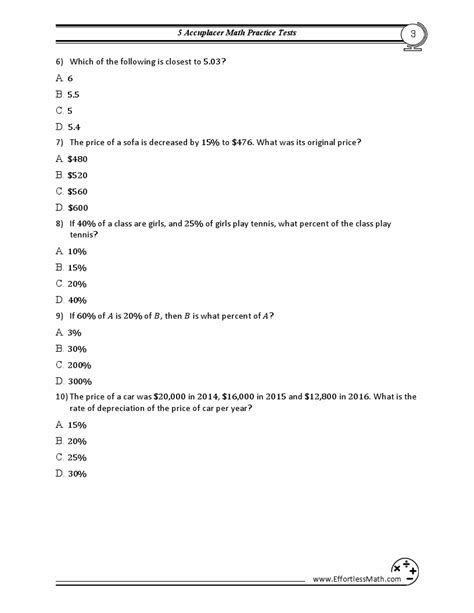 Image result for Accuplacer Math Practice Test