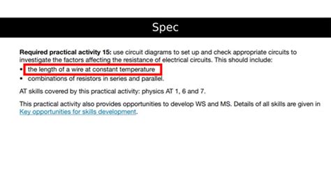 Image result for Required Practical Investigating Resistance GCSE Science