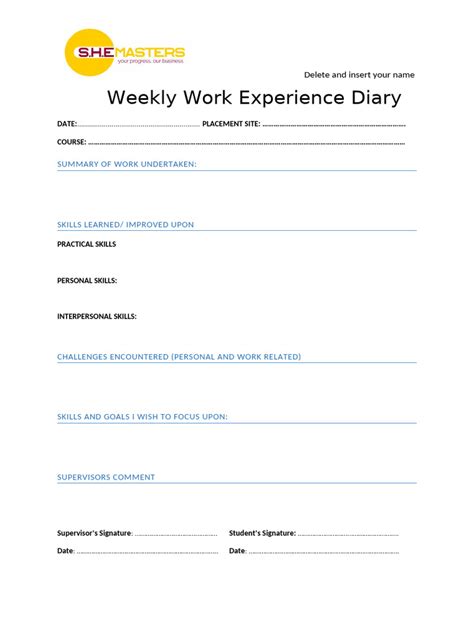 Image result for Work Experience Timetable Sample