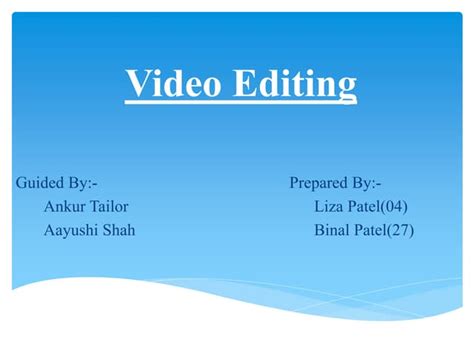 Image result for Video Editing Tutorial for Beginners PPT