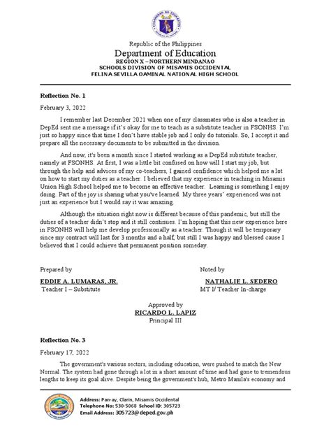 Image result for Example of Reflection Notes