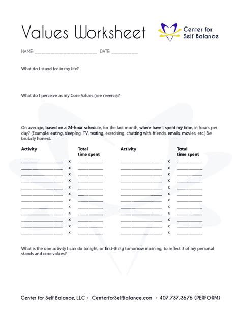 Image result for Identifying Personal Values Worksheet