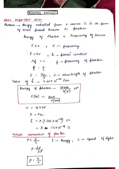 Image result for Modern Physics Pee Class 12 Short Notes