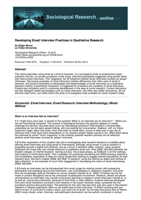 Image result for Interview Research Paper Example