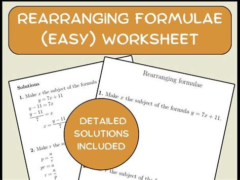 Image result for Rearranging Formula Worksheet with Example
