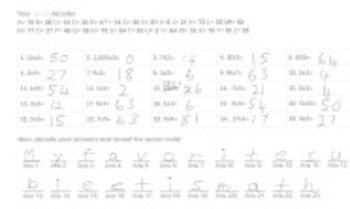 Image result for Multiplication Secret Code Worksheet