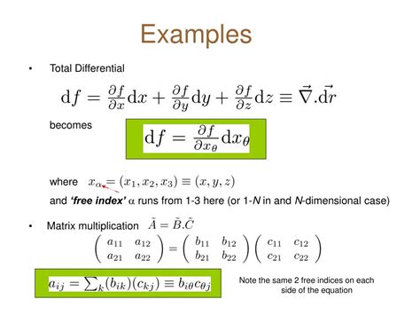 Image result for Continuum Summation Convention Examples