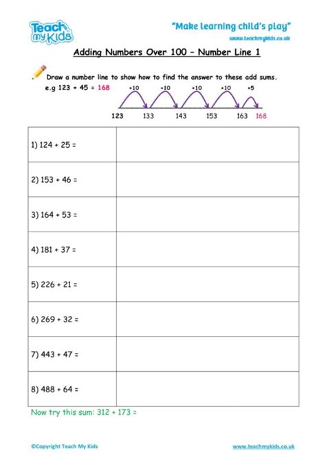 Image result for Adding to 100 Using a Number Line